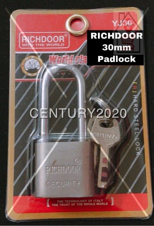 RICHDOOR Padlock Long Head Laminated Pad Lock Heavy Duty Brass Lock ...