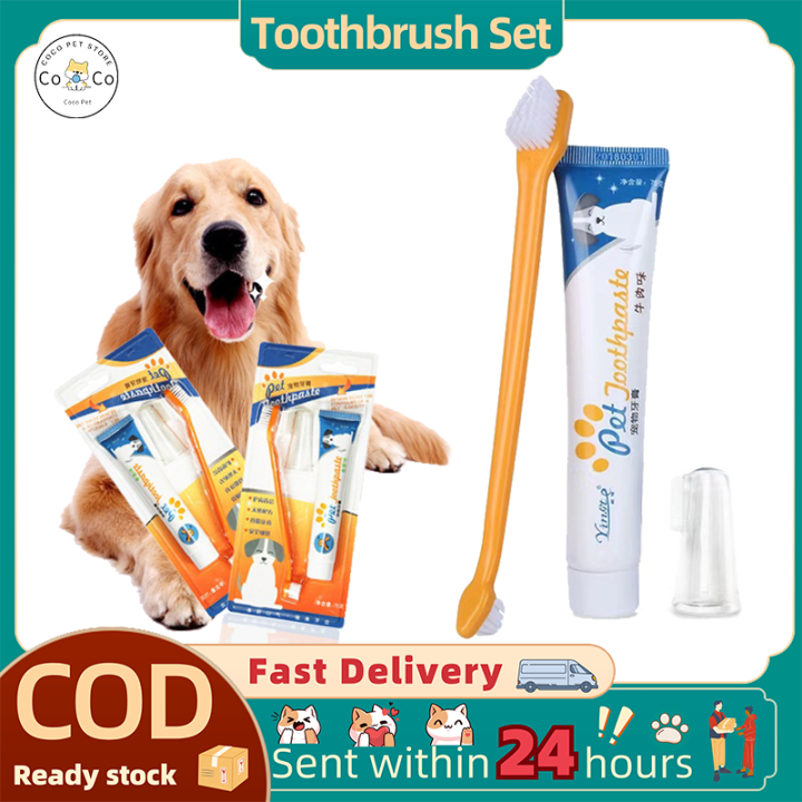 【CoCo PetStore】Dog Toothbrush Set Pet Supplies Cat Toothpaste Set Mouth ...