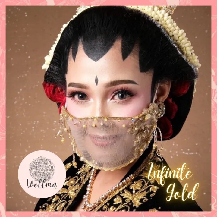 Masker Brukat Premium Cantik Pengantin Hijab Pesta Transparan Payet ...