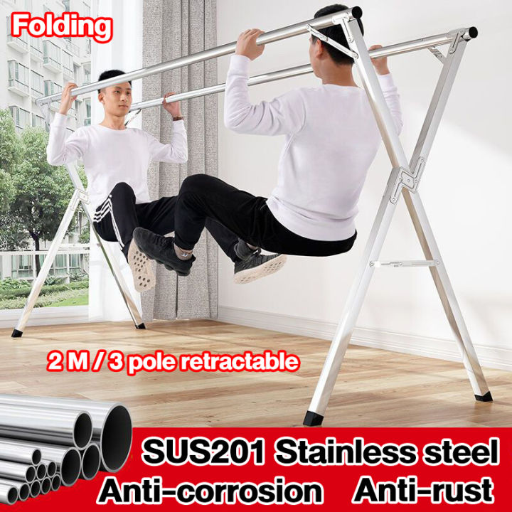 SAMFRA Foldable Sampayan SUS201Stainless 2m Clothes Rack - Sturdy and ...