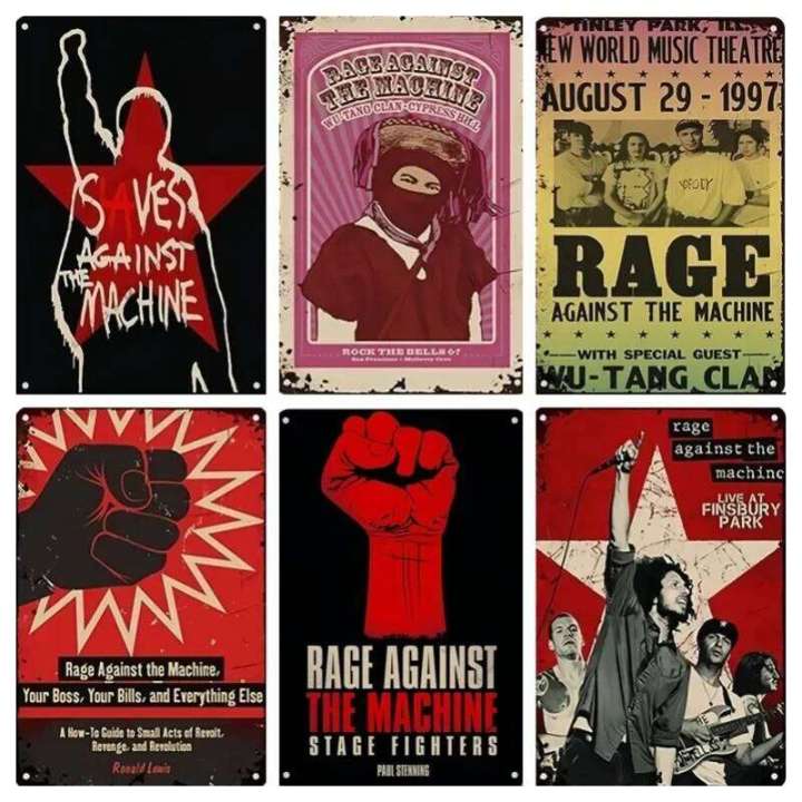 Rage Against Vintage The Machine Singer Band Metal Poster Wall Decor ...