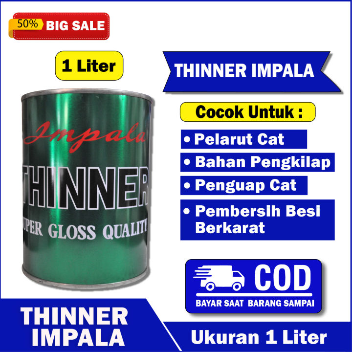 Thinner Impala Pengencer Cat Minyak Perontok Pelarut Penghilang Karat Isi 1 Liter Murah | Lazada ...