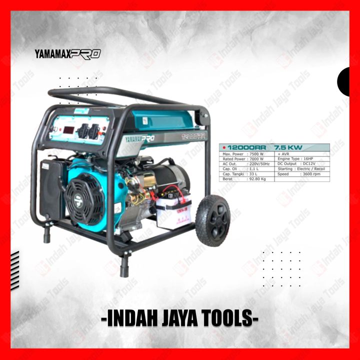 YAMAMAX PRO 12000RR Genset 7500 Watt - Generator Set Bensin 4 Tak ...