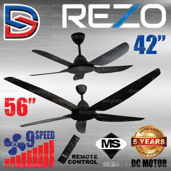 REZO VERA 565 / 425 5 Blades DC MOTOR Ceiling Fan with 9 Speed Remote ...