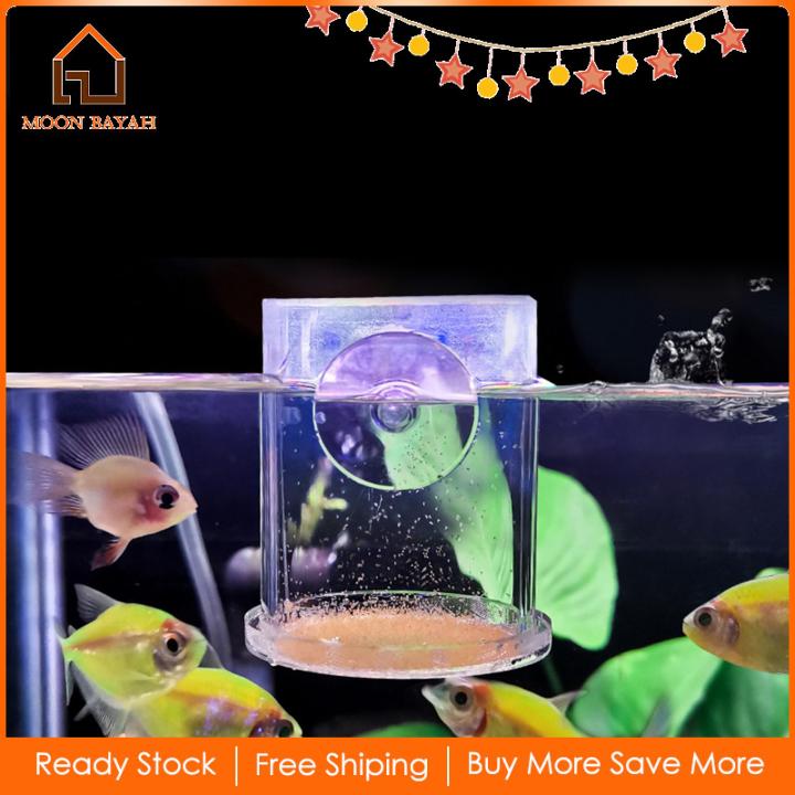 Moon BAYAH Aquarium Fish Feeder Transparent with Suction Cups Floating ...