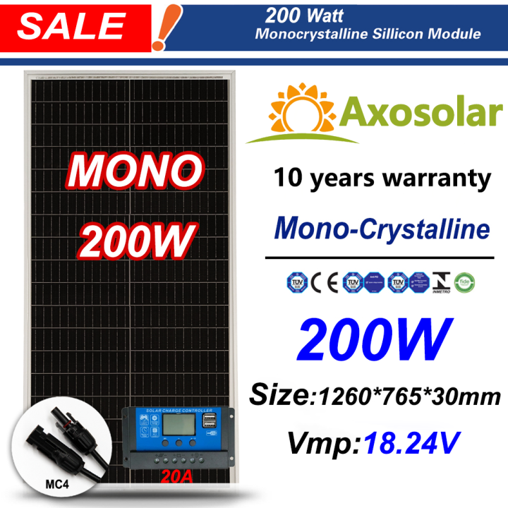 【Ready Stock】100/200 Watts Solar Panel Full Power Monocrystalline ...