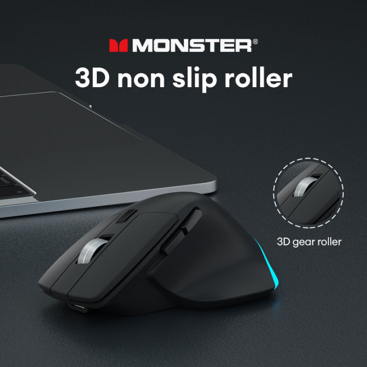 Monster M1 Wireless Bluetooth Mouse Ergonomic Streamline Arc Design ...