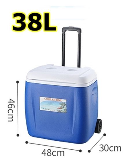 COOLER BOX WITH ROLLER WHEELS ice pack water cooler PERFECT FOR AN ...