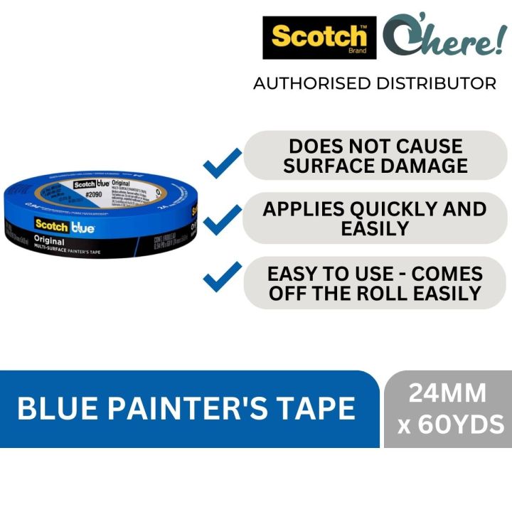 3M SCOTCH BLUE PAINTER'S TAPE 24MM X 60YDS | Lazada Singapore