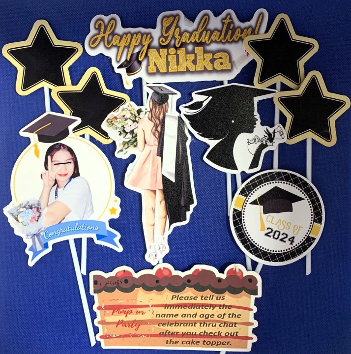 GRADUATION AND MOVING UP DESIGN Cake topper with personalized name and ...