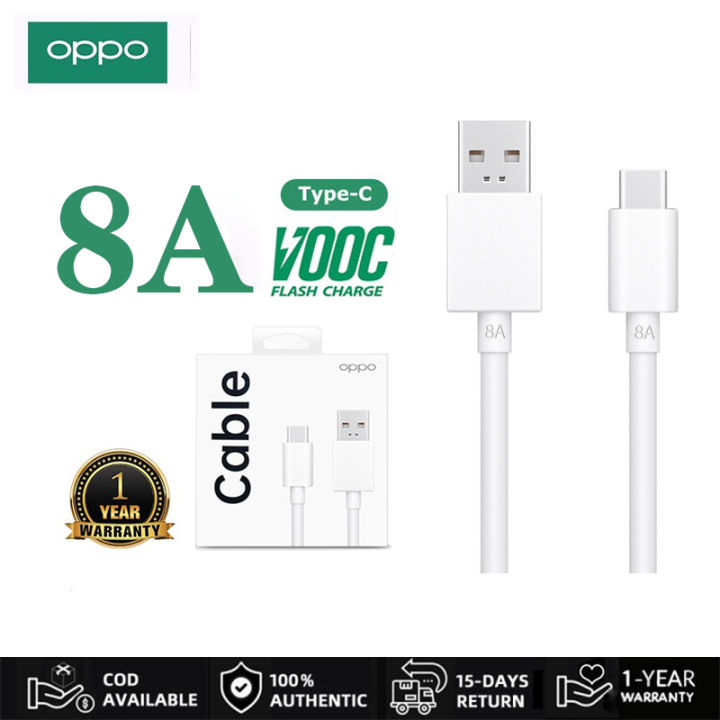OPPO Cable Type C 8A VOOC Cord Original DL129 - 1M USB A to USB C Flash ...