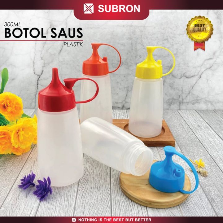 SUBRON Botol Saus 300ml Sambal Tomat Kecap Minyak Mayones Plastik Warna ...