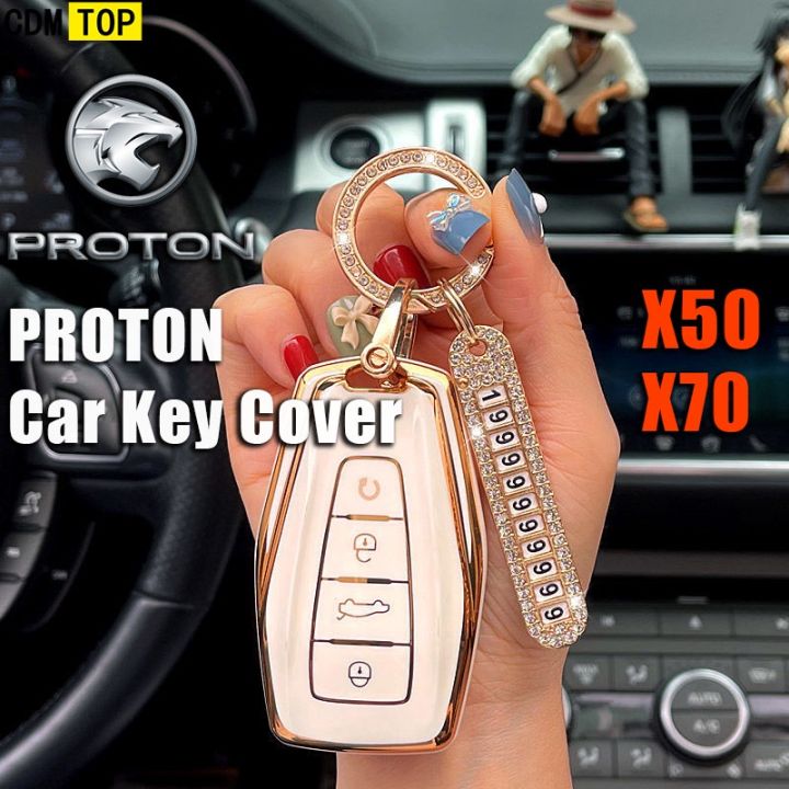 Xuming [NEW] Proton X50 X70 Car Key Cover Chrome Reflection TPU Key Fob ...
