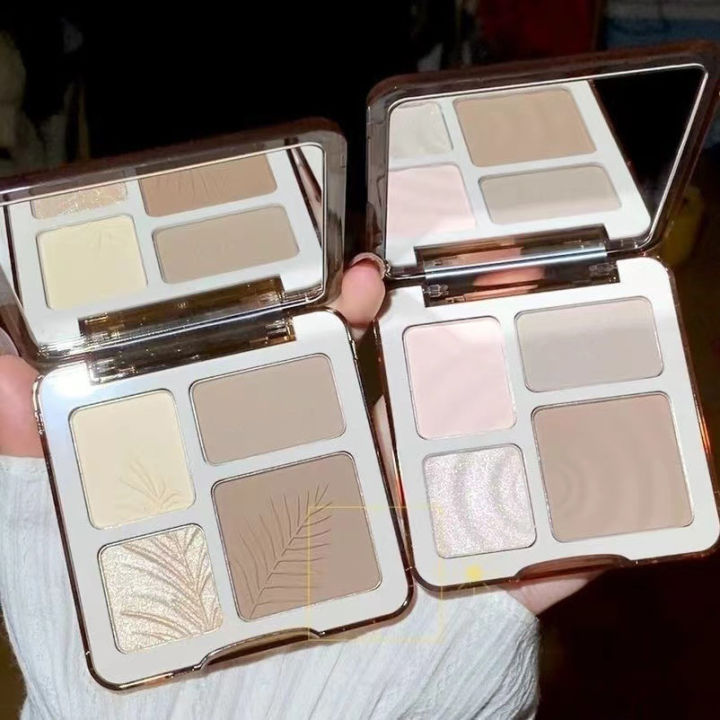 4 Colors Highlighter Palette Shiny Waterproof Makeup Contouring ...