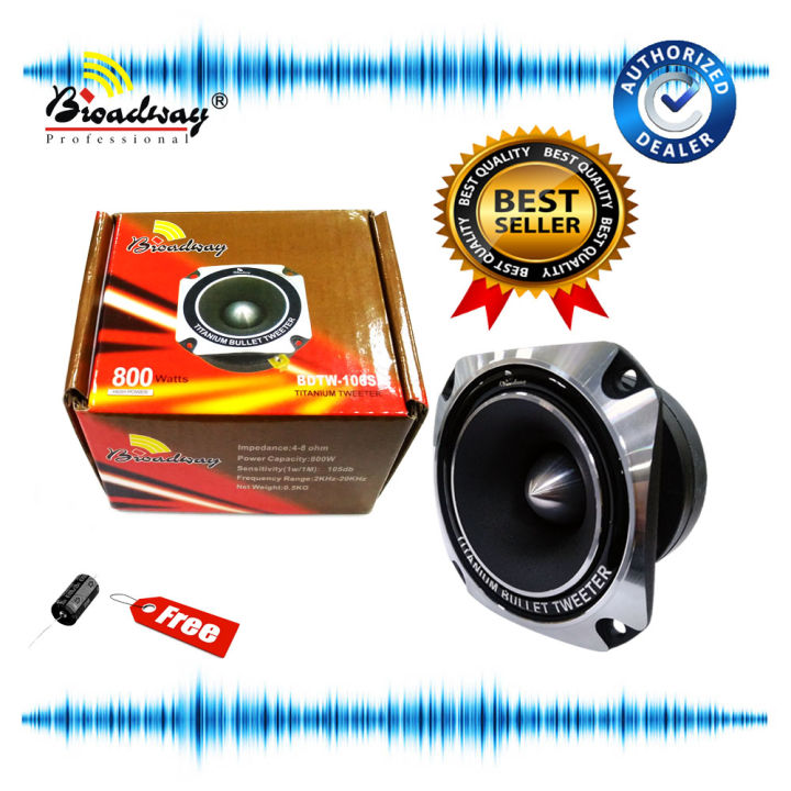 800w Titanium Bullet Tweeter BDTW-106s with with Capacitor 100v 3.3uf ...