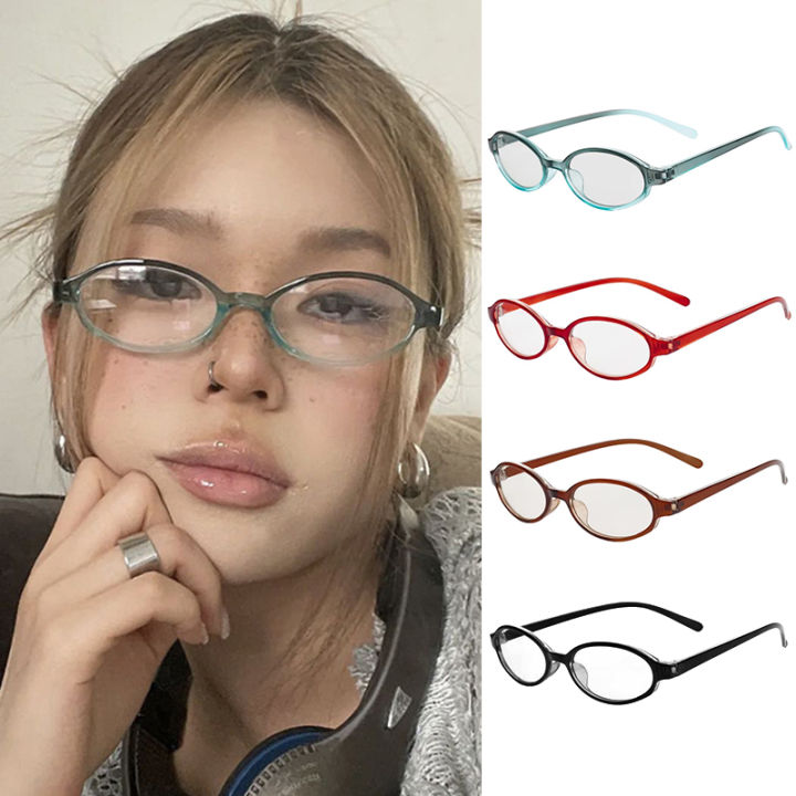 Y2K Retro Japan Korea Small Frame Glasses Female Ins Europe America Gradient Color Optical ...