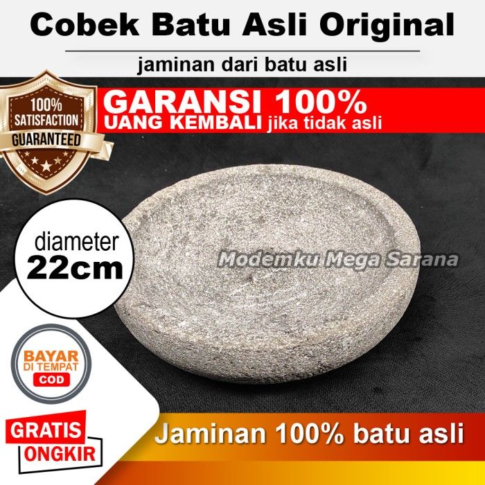 Cobek Batu Asli Original Cowek Coek Coet Cowet - 22 cm | Lazada Indonesia