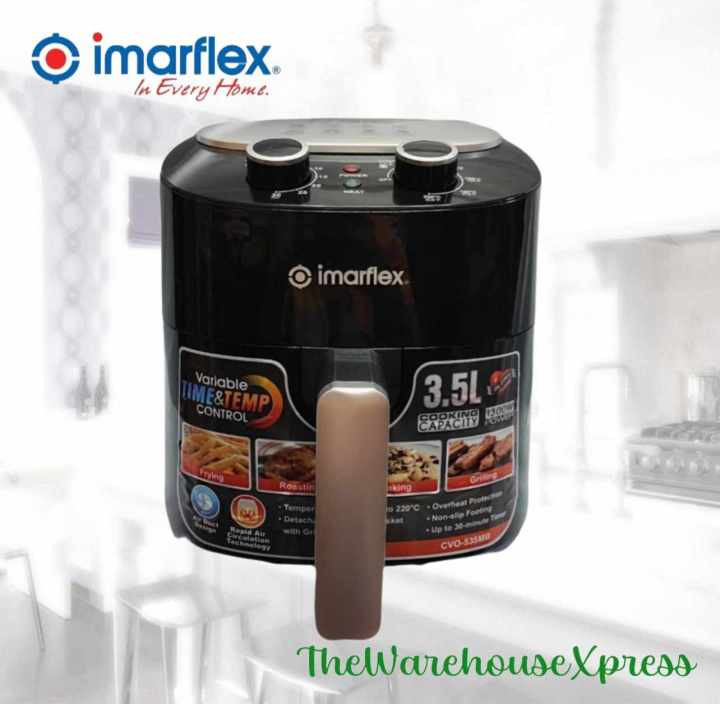 Imarflex CVO-535MB Turbo Air Fryer Black 3.5L | Lazada PH