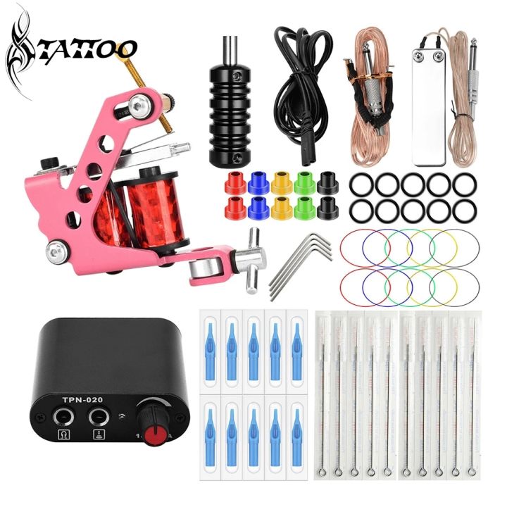 Complete Tattoo Machine Set Power Supply L Type Coil Machine ...