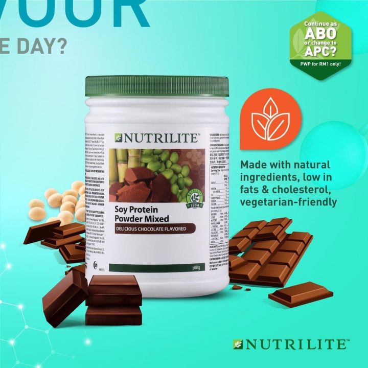 NUTRILITE Soy Protein Drink Mix Delicious Chocolate Flavored โปรตีนแอม ...