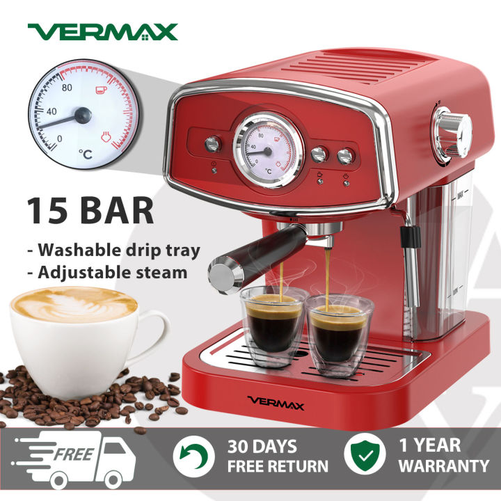 Vermax coffee maker espresso machine with milk frother cappuccino ice ...