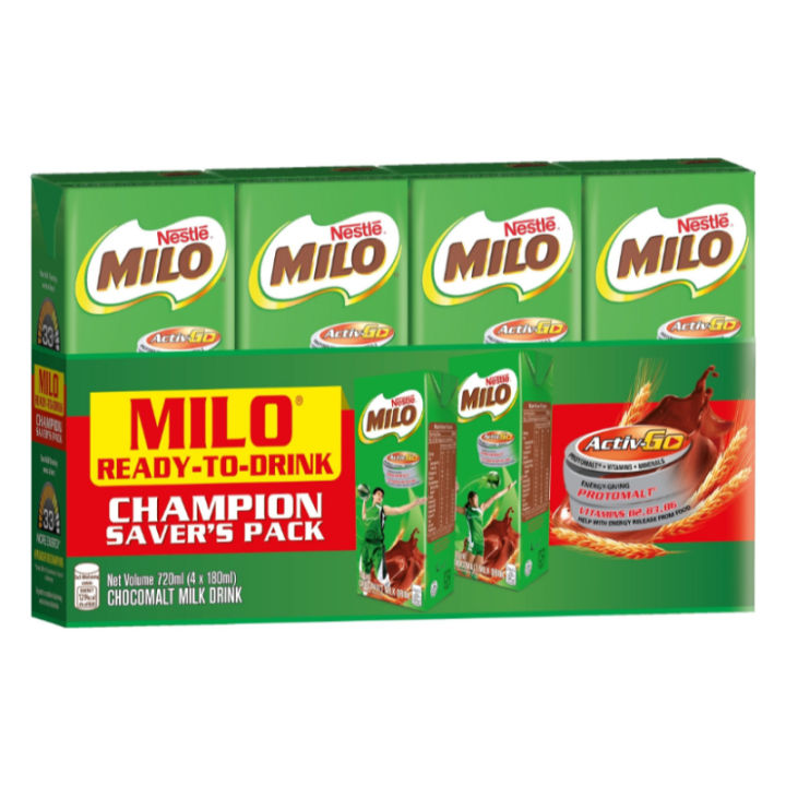 Milo Ready To Drink Chocomalt Milk Drink 180ml 4s | Lazada PH
