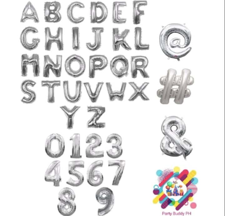 16 Inch Silver Letter Number and Symbol Letter Balloon sold by ...