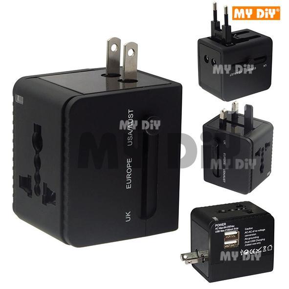 MY DIY - Universal Travel Adapter / Dual USB Port 5 in 1 international ...