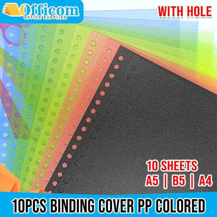 Officom 10pcs Binding Cover PP Semi Clear colored 10sheets A5 | B5 | A4 ...
