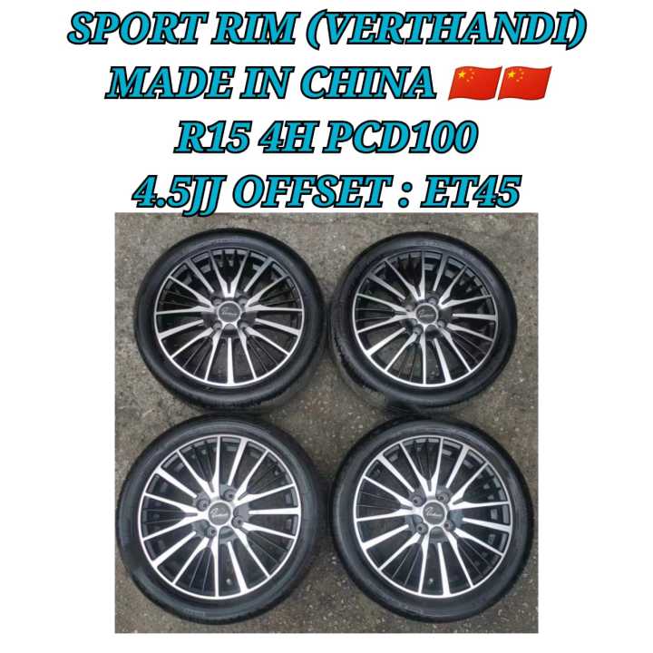 Sport Rim Verthandi R15 4H PCD100 For Bezza / Kelisa / Alza / Vios ...