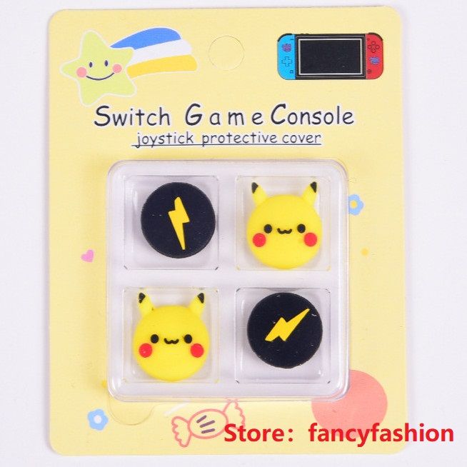 Nintendo Switch Accessories，4 PCS Silicone Cartoons Style Thumb Grip ...