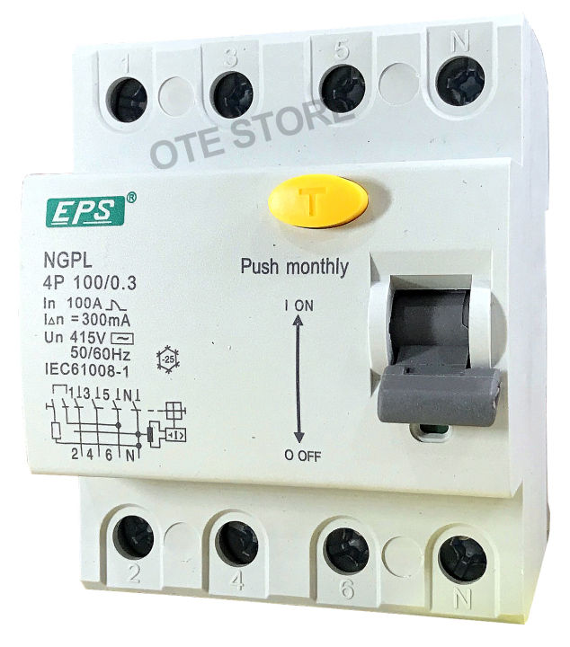 EPS 100A 300MA (0.3A) 4Pole ELCB / RCCB / 4 POLE ELCB | Lazada