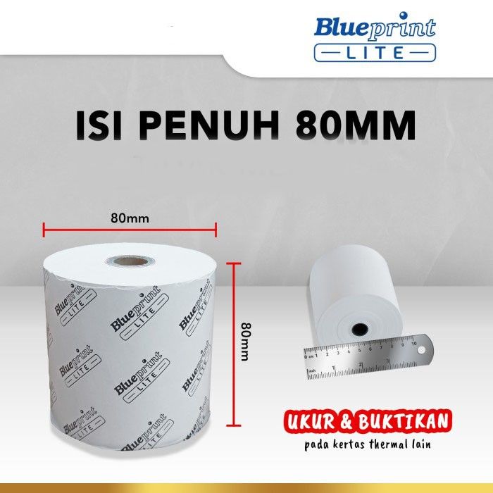 Blueprint BP-LiteTP80x80 Lite Thermal Paper Roll 80x80mm Kertas Struk ...