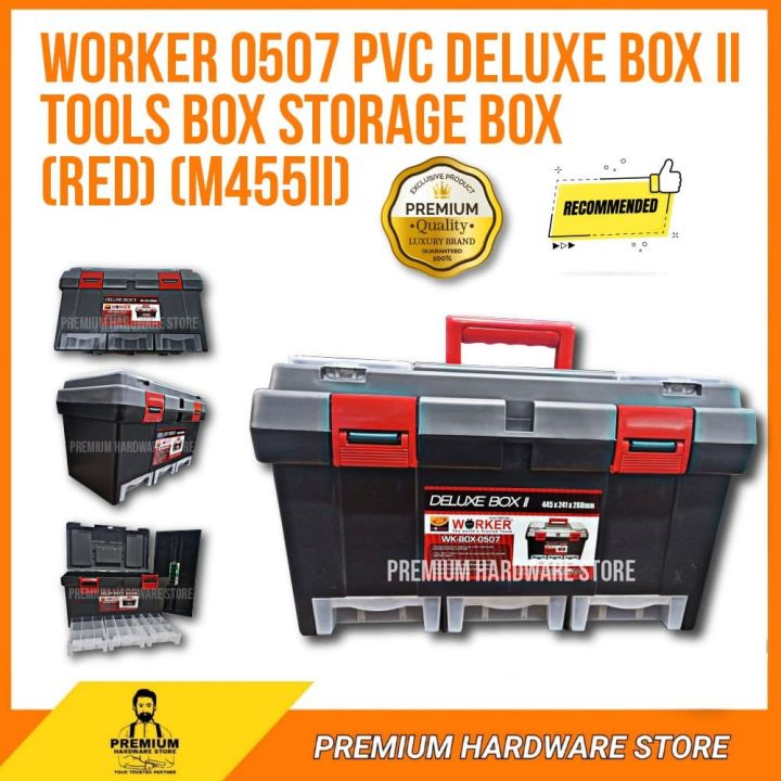 WORKER 0507 PVC DELUXE BOX II TOOLS BOX STORAGE BOX (RED) (M455II) | Lazada