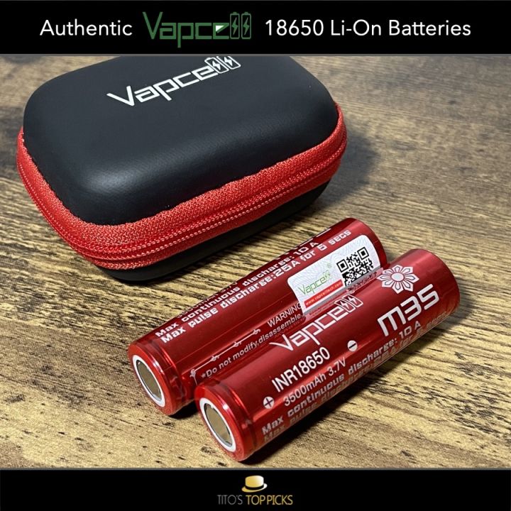 Vapcell 18650 3500mah Lithium Ion Li-Ion Rechargeable Battery M35 10A/25A | Lazada PH