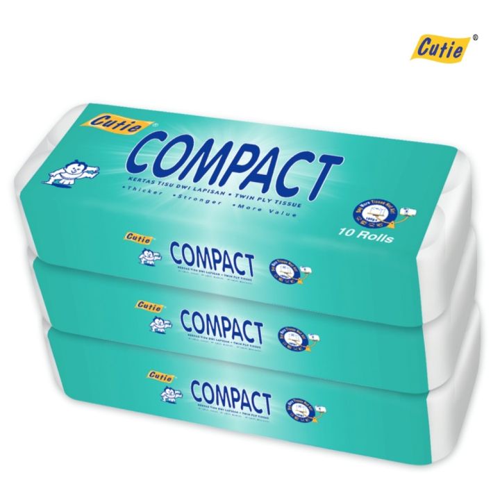Cutie Compact Toilet Tissue (3x10 rolls) / KCA Toilet Paper (3x10 rolls) | Lazada