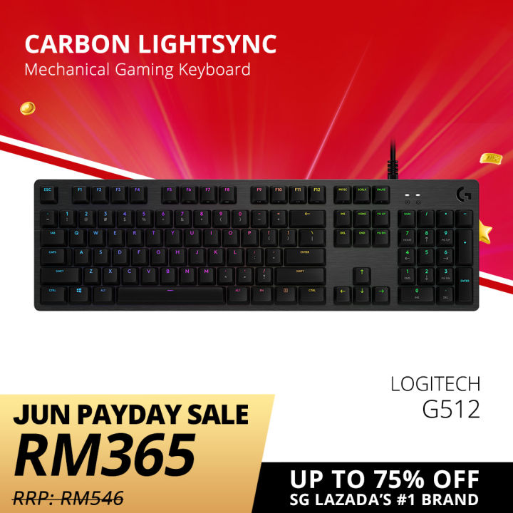 Logitech G512 CARBON LIGHTSYNC Mechanical Gaming Keyboard | Lazada