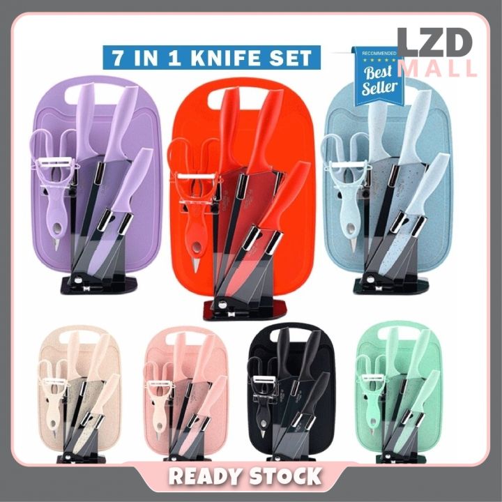 Kitchen Knife Set 7 in 1 Kitchen Knives Utensils Pisau Viral Set Dapur ...