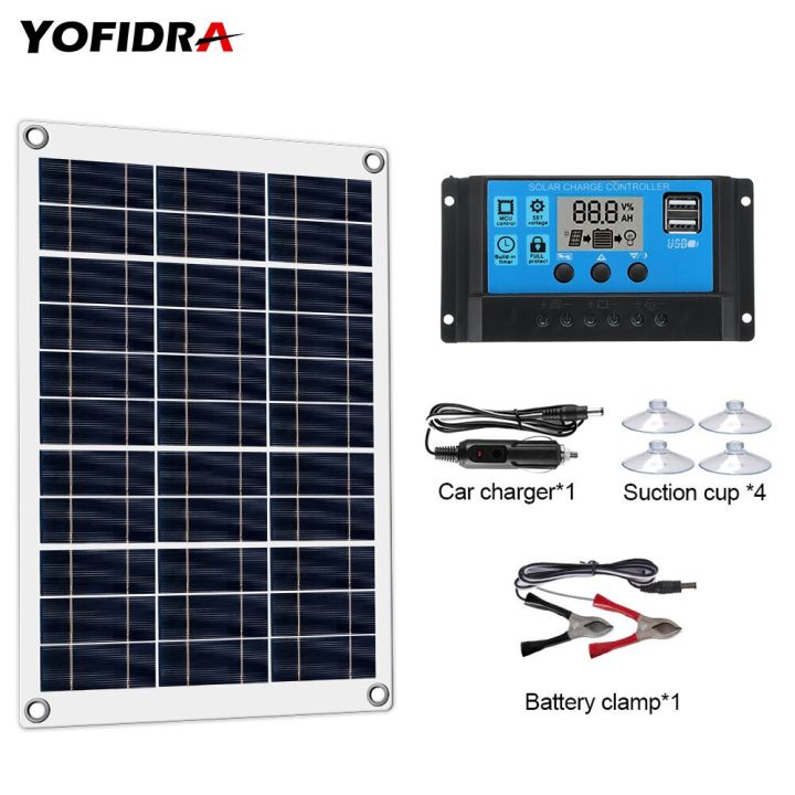 （free gift）Upgrade NEW 100W Solar Panel Powered kit USB Charger 10A-60A ...