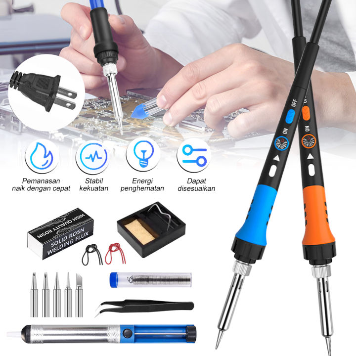 Set Solder Listrik Lengkap dengan Multimeter Iron Tool Kit 220V 60W/Solder Listrik Murah Paket ...
