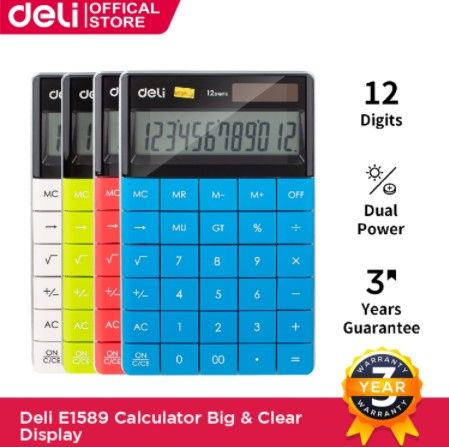 Deli Scientific Calculator For School Supplies Business 12 Digit Calculator Big And Clear ...