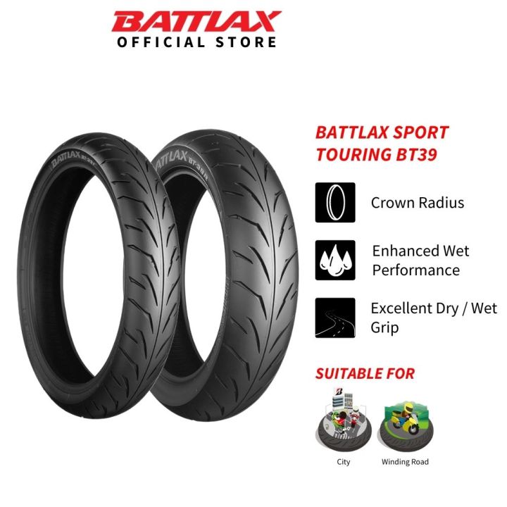 Bridgestone Battlax Sport Touring BT39 Motorcycle Tire 90/80/17 100/80 ...