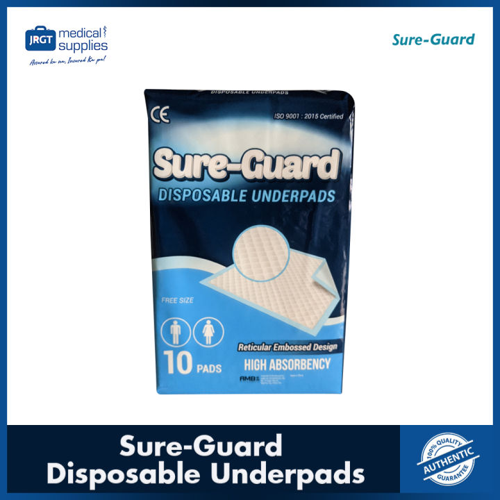 Sure-Guard Underpads 60x90cm, 1 Pack (10 pcs) | Disposable Underpads ...