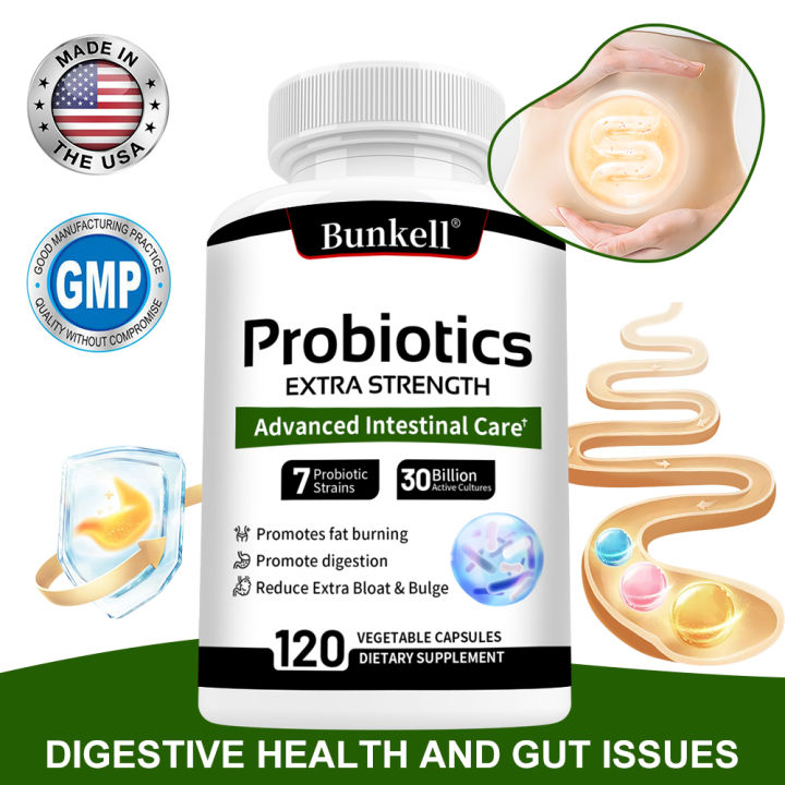 Bunkell Probiotic Supplement with Digestive Enzymes promotes healthy ...