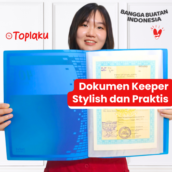 TOPLA Map Clear Holder Plastik Dokumen 60 Lembar Map File Holder Ijazah ...