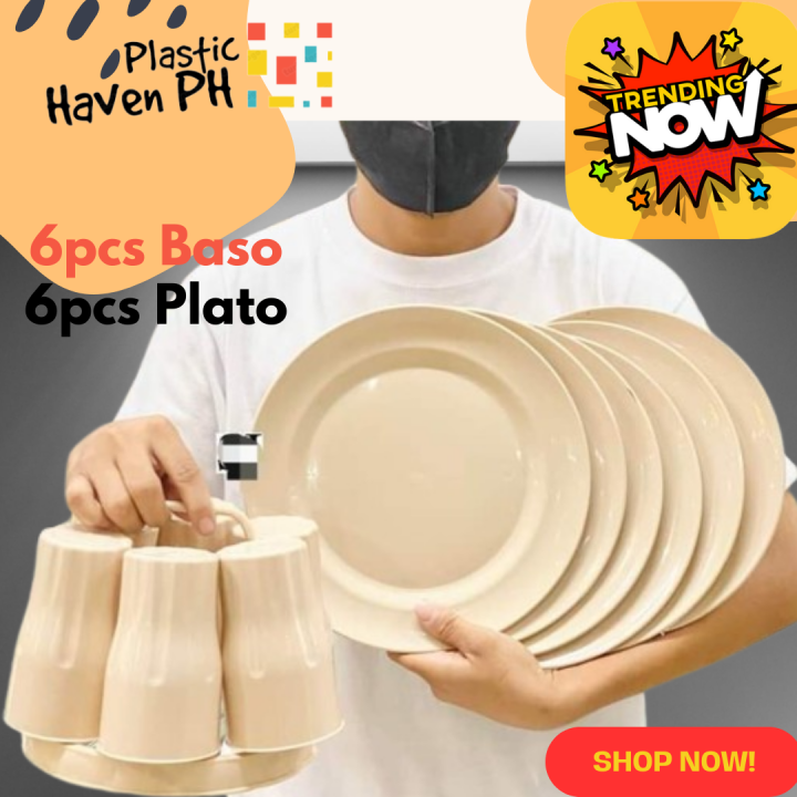 Dine in Style: Complete Baso Plato Set with 12 Exquisite Pieces Mocha ...