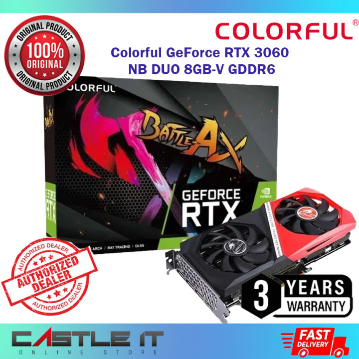 สีสัน RTX 3060 NB 8GB GDDR6 NVIDIA GeForce rtx3060 D6 Battle-AX NB Duo ...