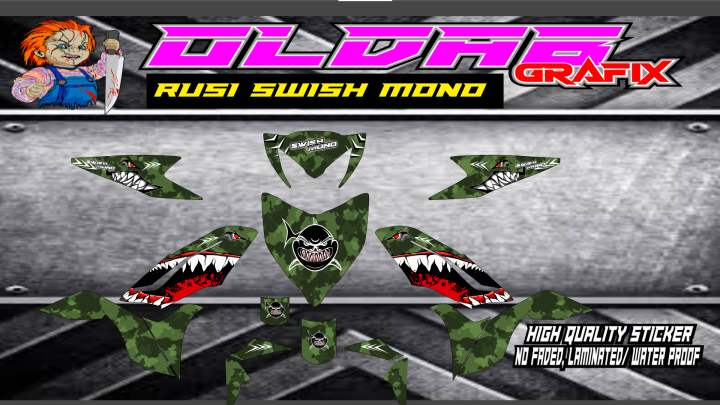 RUSI SWISH MONO STICKER DECALS, FULL BODY DECALS, 168 | Lazada PH