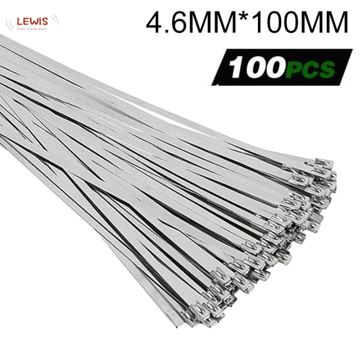 Lewis 100 Pieces of Metal Locking Straps 304 100mm/150mm/2000mm/250mm ...