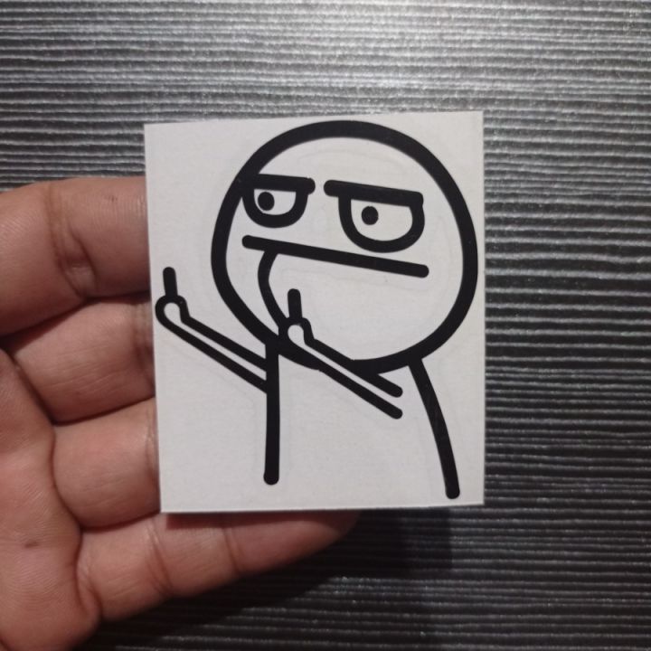 STICKER MIDDLE FINGER FUCEK CARTOON LUCU MOBIL LEPTOP MOTOR CUTTING ...